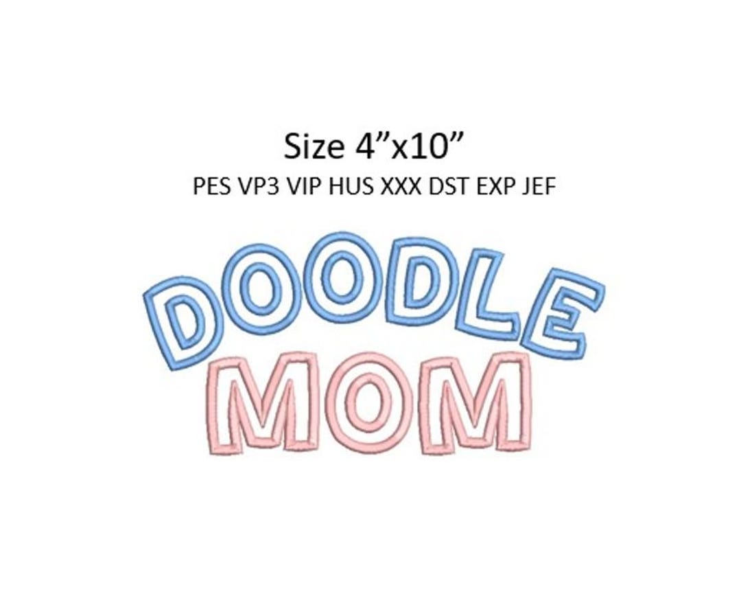 Large Doodle Mom Outline Embroidery Design Mother Sweatshirt Hoodie ...