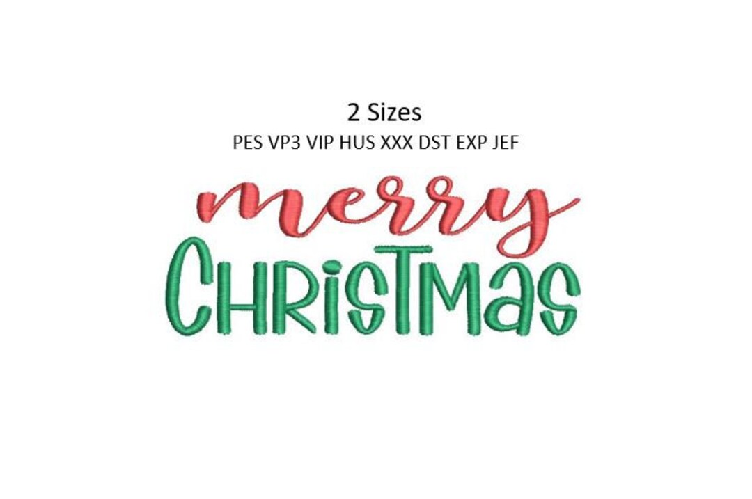 Merry Christmas Embroidery Design Script Font Machine Embroidery ...