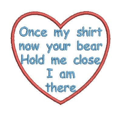 Memory Bear Embroidery Design Chest Heart Memorial Machine Pattern 4x4 ...