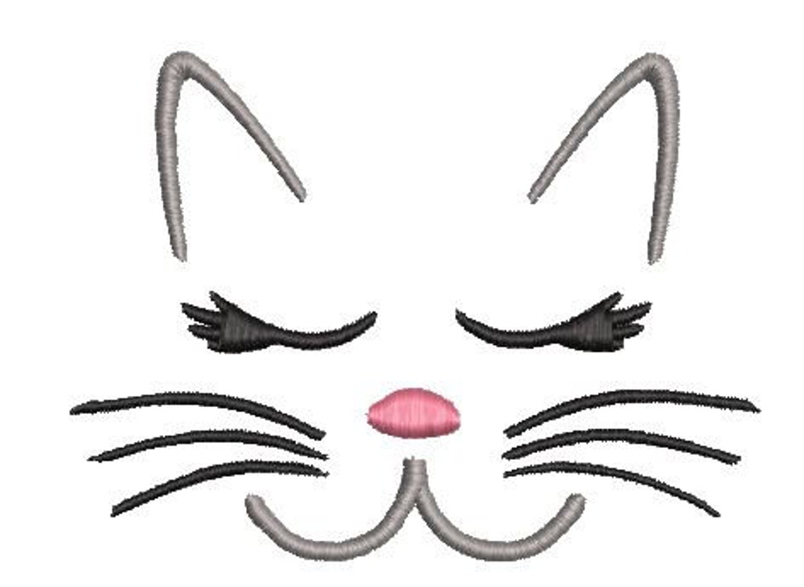 Cat Face Embroidery Design Mini Cat Kitten Face Mask Machine - Etsy