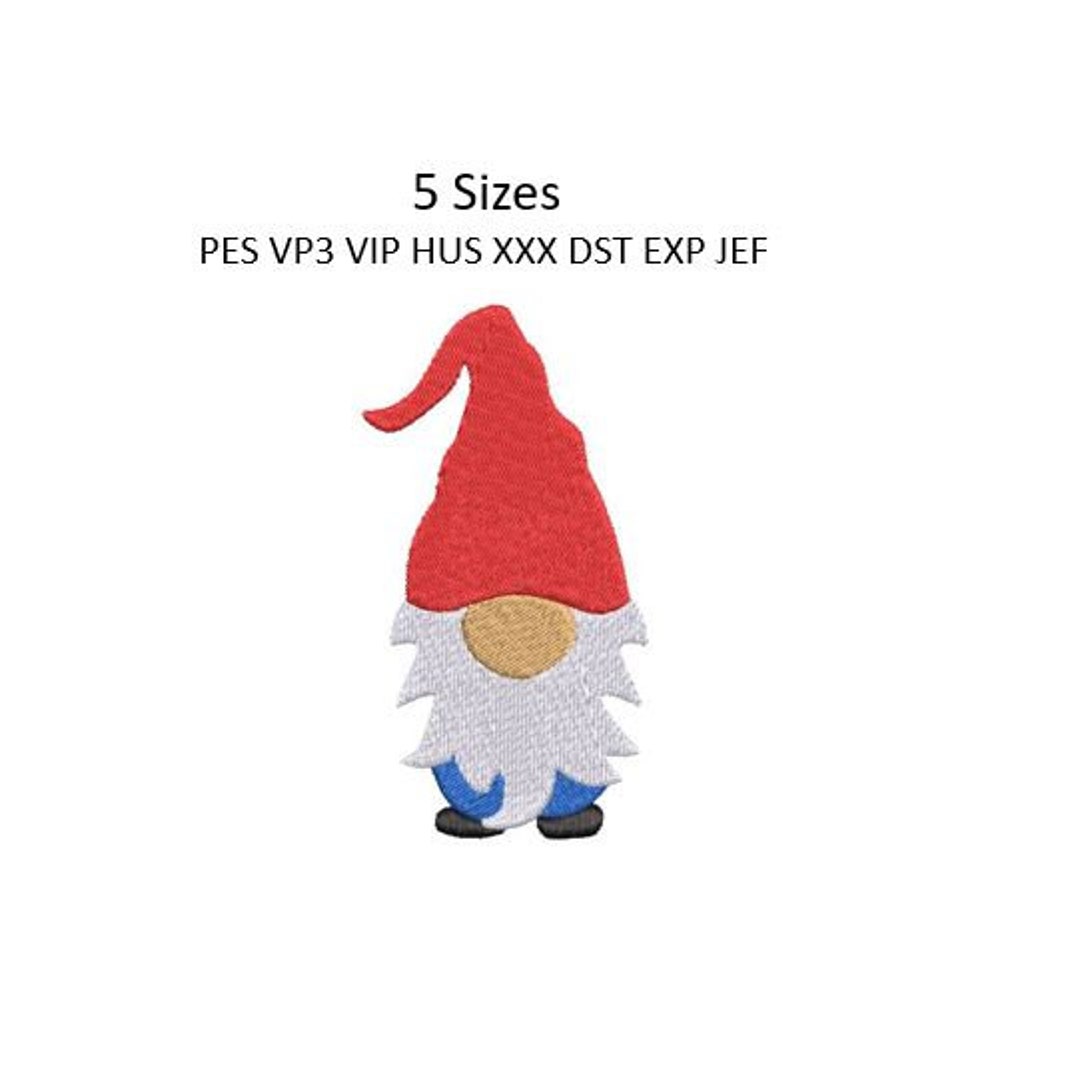 Gnome Embroidery Design Cute Gnome Machine Embroidery 5 Sizes 4x4 Hoop ...
