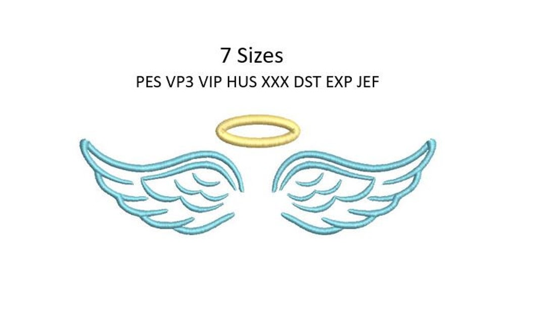 Halo Angel Wings Embroidery Design Baby Machine Pattern 7 Sizes ...
