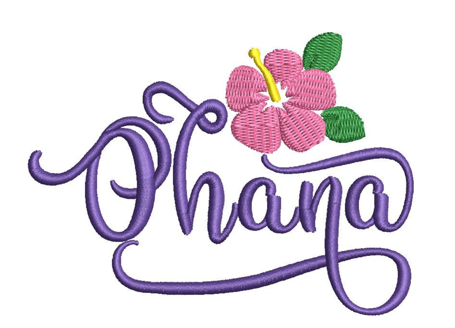 Ohana Embroidery Design Towel Script Hibiscus Family Machine Embroidery ...