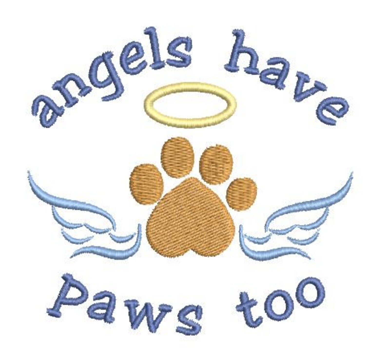 Angel Paw Embroidery Design Dog Cat Pawprint Wings Machine - Etsy
