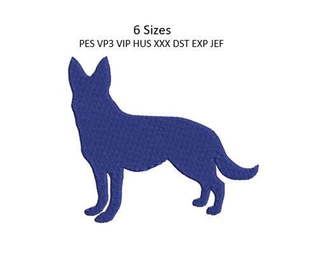 German Shepherd Embroidery Design Silhouette GSD Dog Machine Embroidery ...