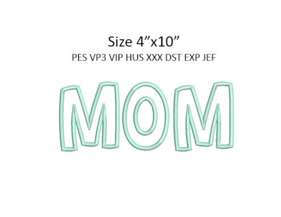 Large Mom Outline Embroidery Design Mother Sweatshirt Hoodie Shirt ...
