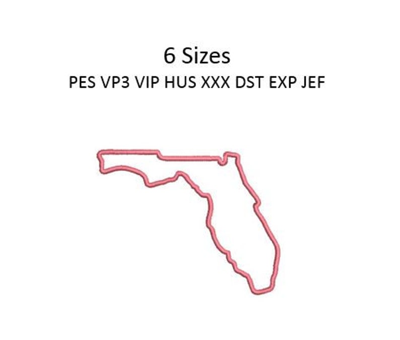 Florida Embroidery Design Outline State Machine Pattern 4x4 Download - Etsy