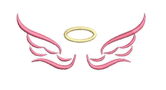 Angel Wings Embroidery Design Baby Halo Embroidery Pattern 5 Sizes 4x4 ...