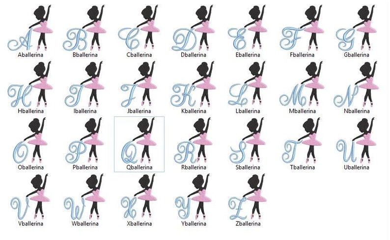 Ballet Ballerina Monogram Embroidery Alphabet Font Face Mask - Etsy