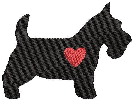 Scottie Dog Embroidery Design Scottish Terrier Silhouette Machine ...
