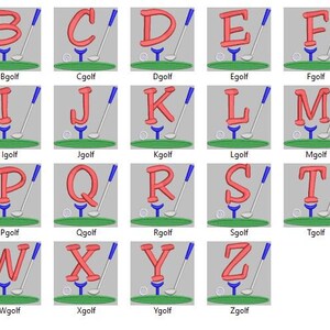 Golf Monogram Set Embroidery Alphabet Font Shirt Towel Machine ...