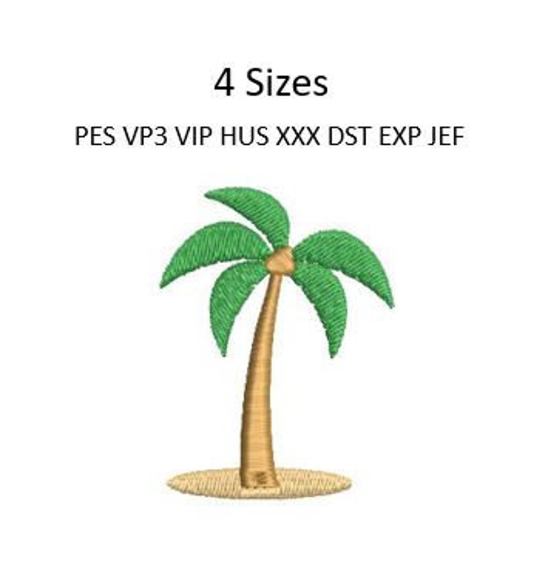 Palm Tree Embroidery Design Palmtree Shirt Machine Embroidery Pattern 4 ...