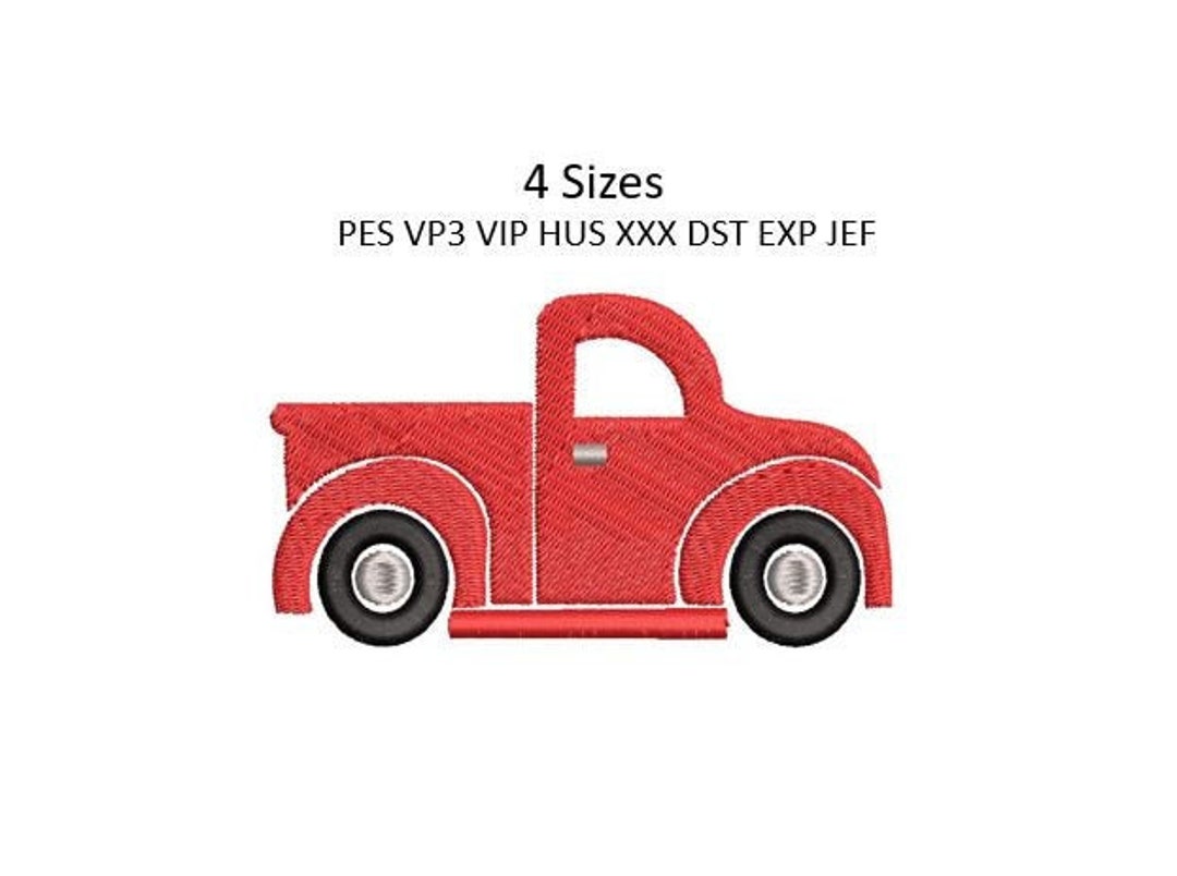 Vintage Red Truck Embroidery Design Machine Embroidery Pattern 4 Sizes ...