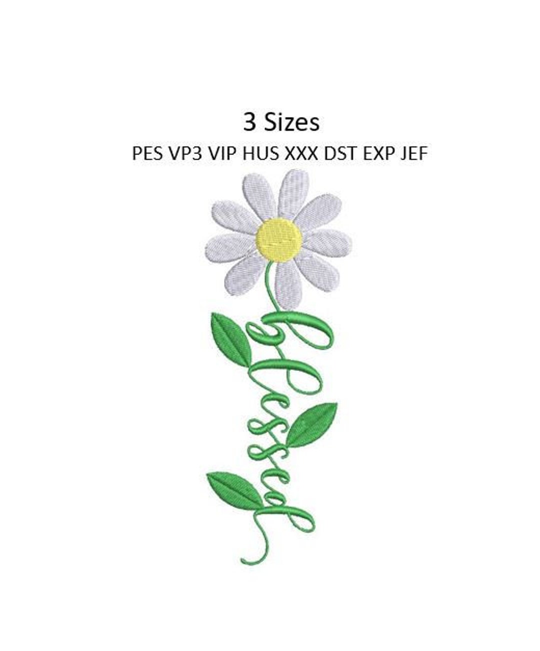 Blessed Embroidery Design Pillow Religious Daisy Machine Pattern 3 ...