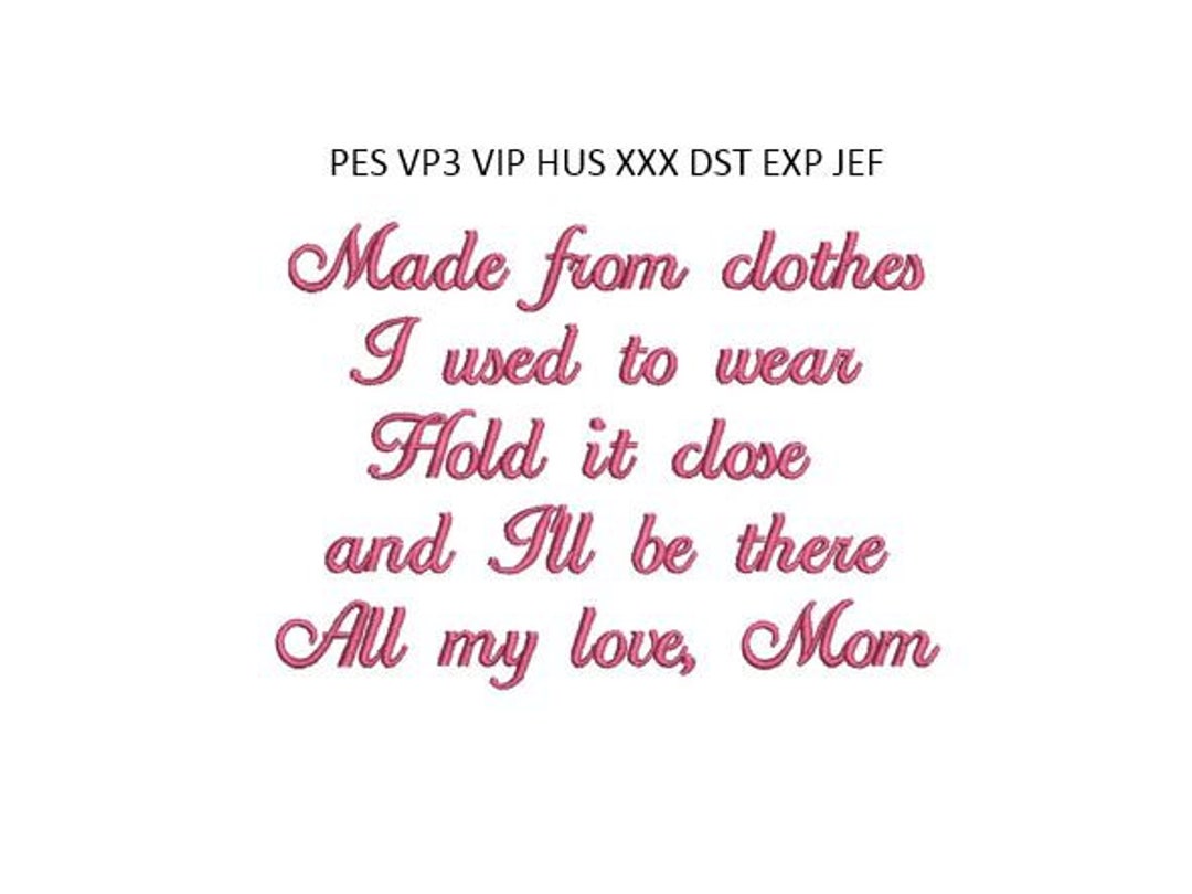 Memorial Embroidery Design Memory Mom Pillow Machine Pattern 4x4 Hoop ...