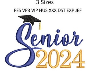4 Sizes Class of 2024 Design Machine Embroidery Design File - Etsy