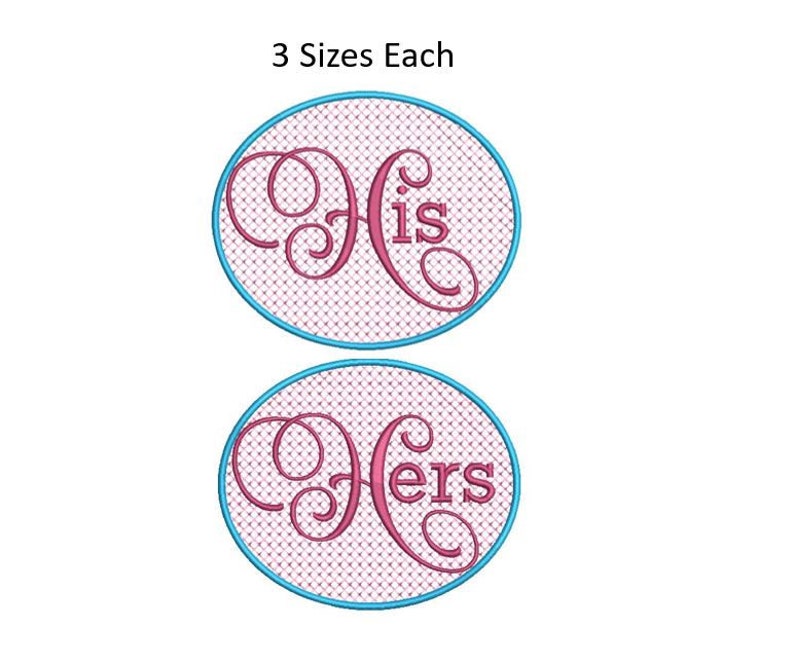 His Hers Wedding Embroidery Design Towel Monogram Machine - Etsy