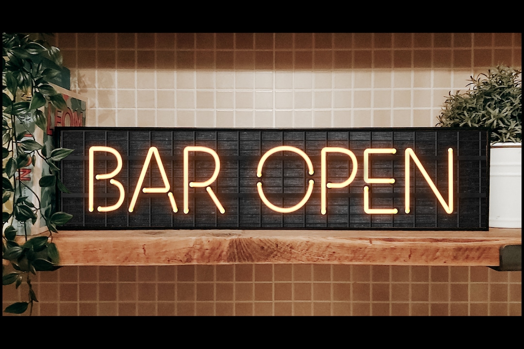 Framed Bar Open Sign: Retro Neon Style Metal Print - Etsy UK