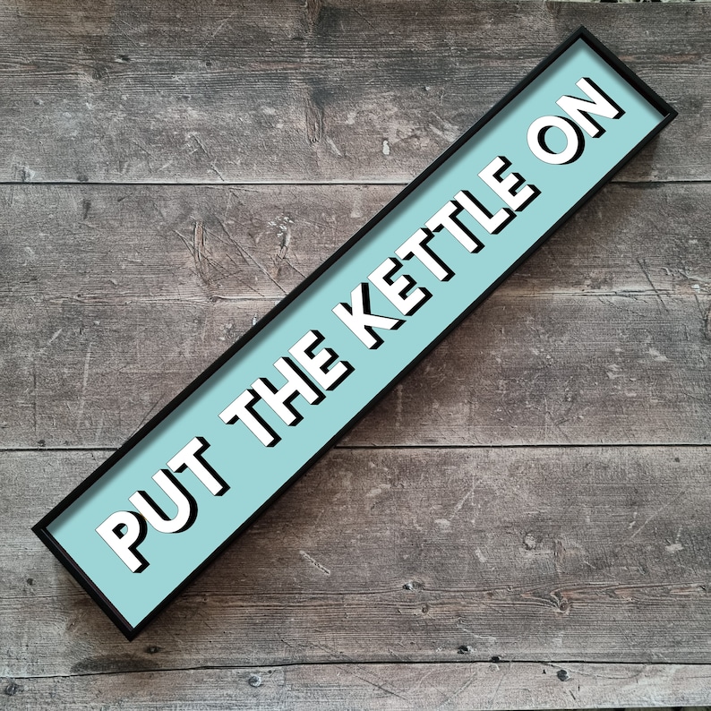 Put the Kettle on Framed Metal Print Retro Metal Sign - Etsy UK