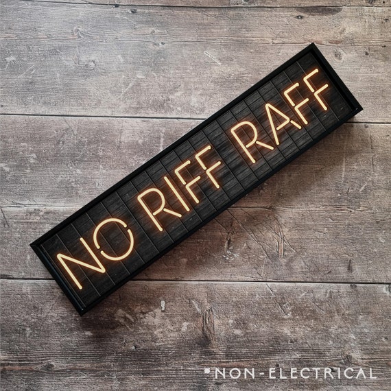 No Riff Raff Framed Neon Style Font Print Metal Sign | Etsy UK