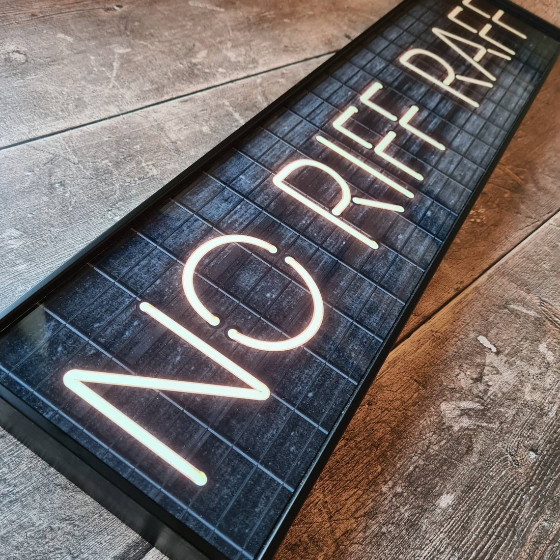 No Riff Raff Framed Neon Style Font Print Metal Sign - Etsy UK