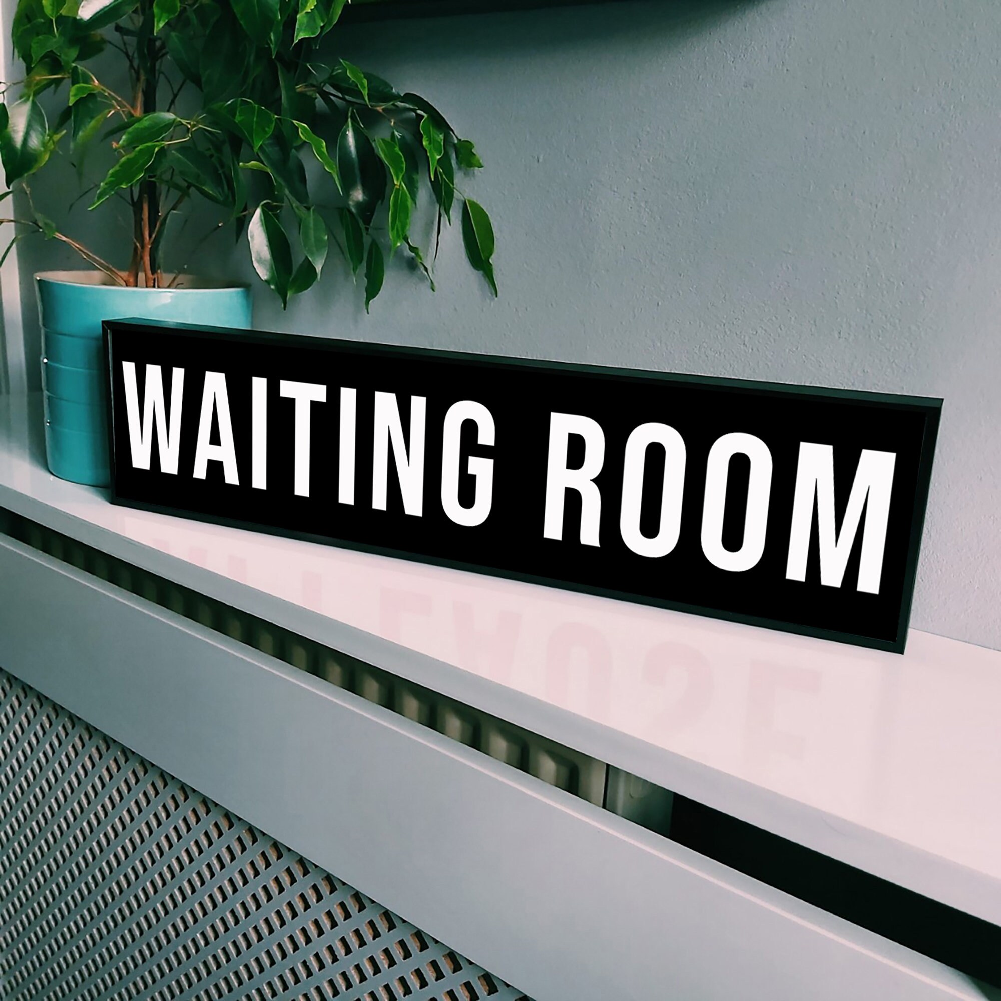 Waiting Room Sign Framed Vintage Sign Framed Metal Print | Etsy