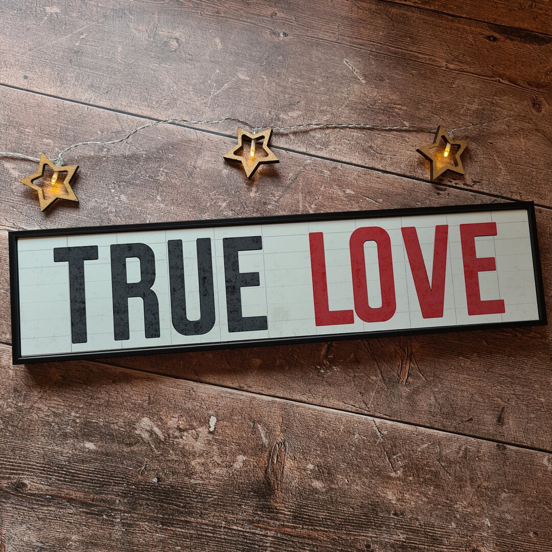 TRUE LOVE Sign | Billboard Style Sign | Retro Framed Metal Sign | Metal ...