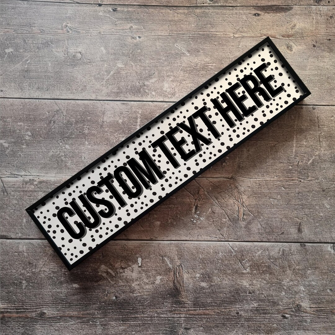Custom Text Framed Metal Sign: Polka Dot Gallery Wall Art - Etsy