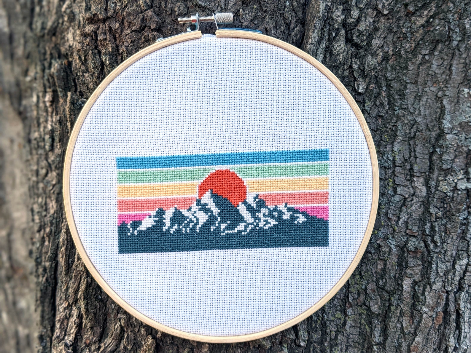 Retro Mountain Range Cross Stitch Pattern - Etsy