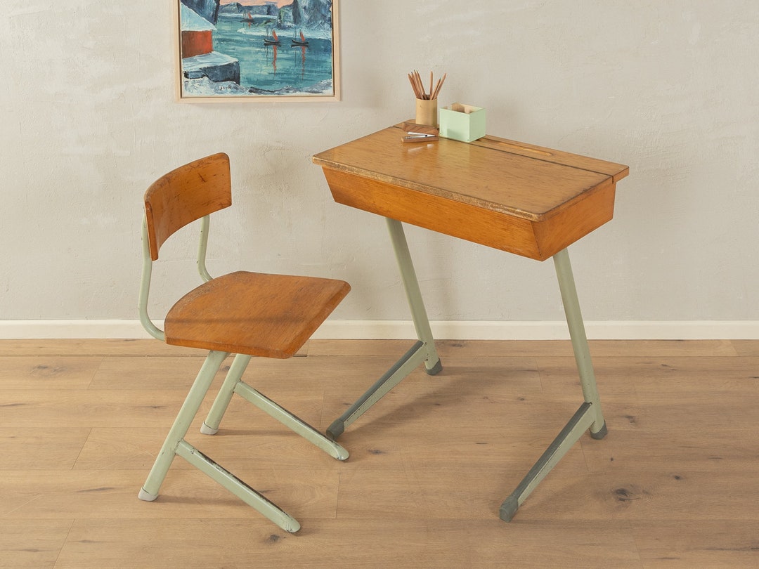 50s School Desk Set, Desk, 60s, Vintage - Etsy
