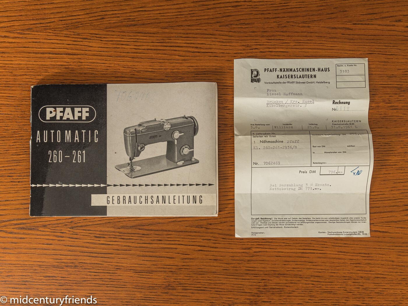 Pfaff 260 261 Automatic Sewing Machine 260 50s Vintage Etsy