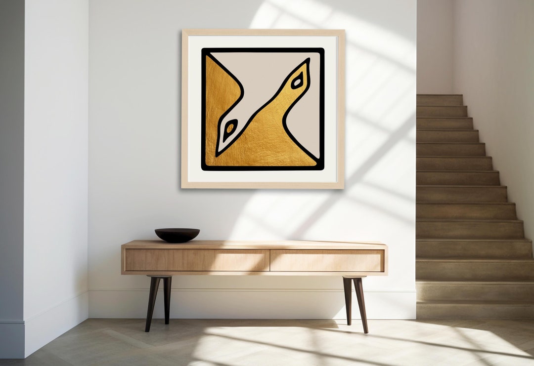 Chavin Art, Gold Birds Wall Art, Canvas Set of 2 Abstract Tribal ...