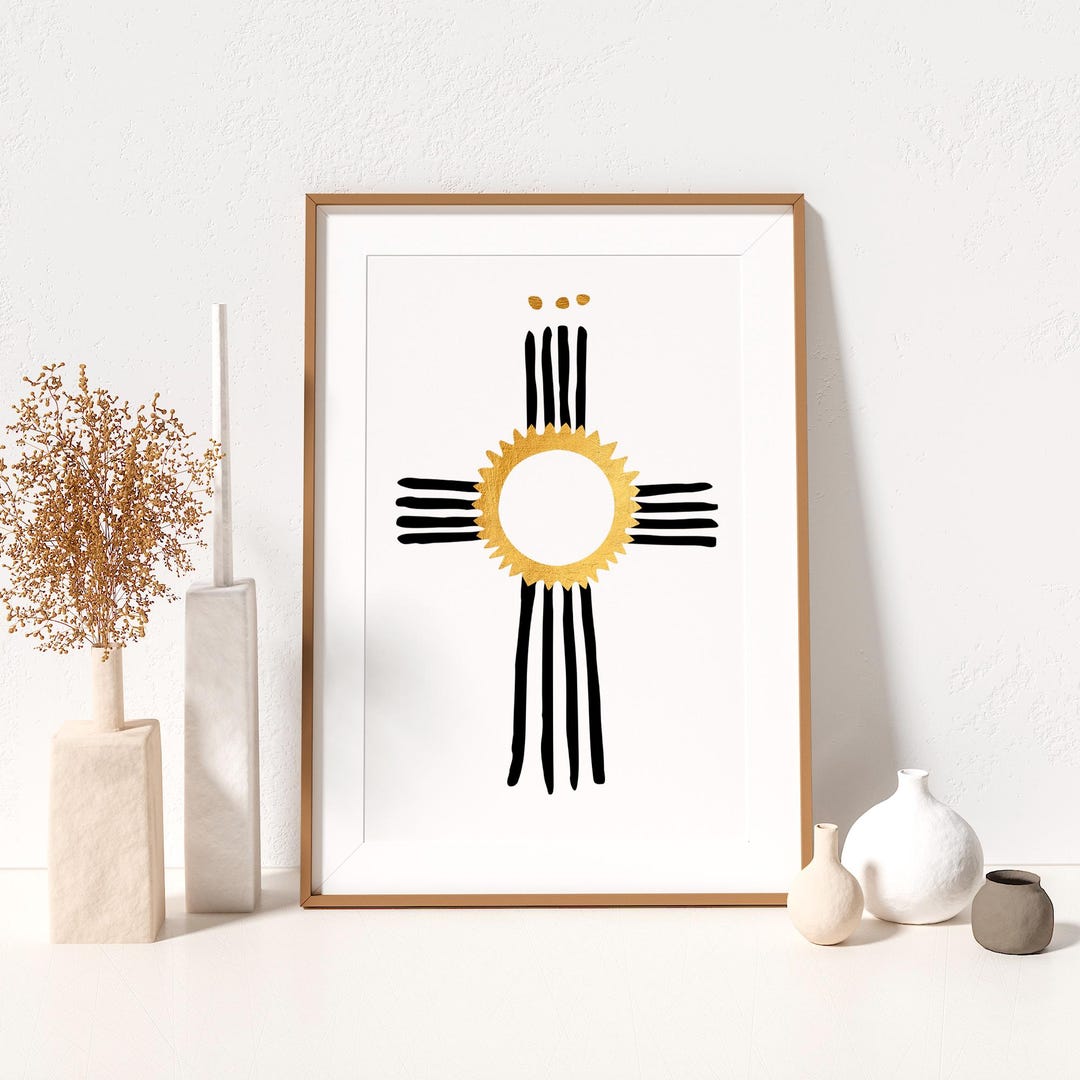 Native American Sun Artwork 8x12 Inch, Texas Desert Pictogram ...