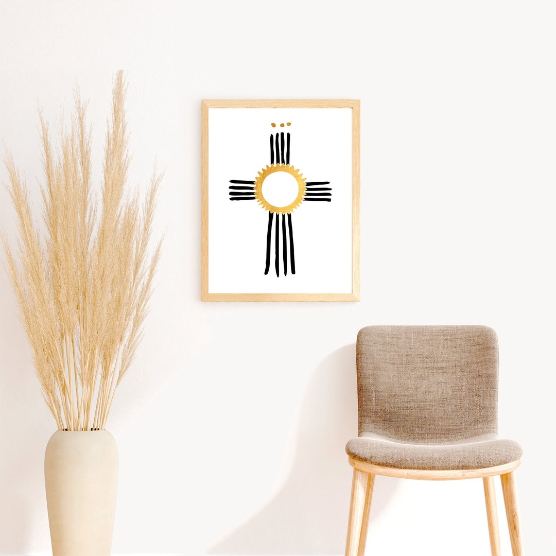 Native American Sun Artwork Golden Painting 8x12 Primitive - Etsy