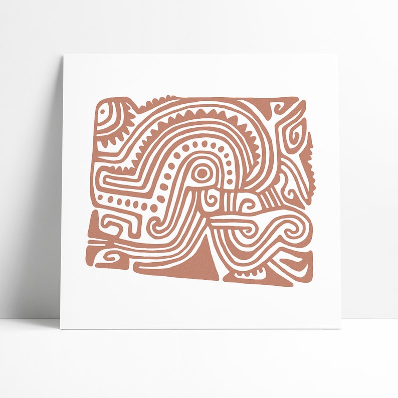 Tribal Animals Posters Set of 2, Andean Inspired Decor, Colombian ...