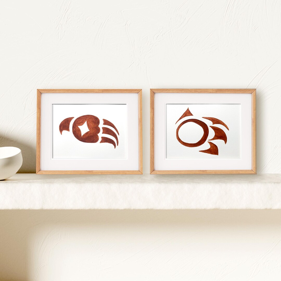 Mesoamerican Wall Art Set of 2 Original Watercolor Paintings 11x8 ...
