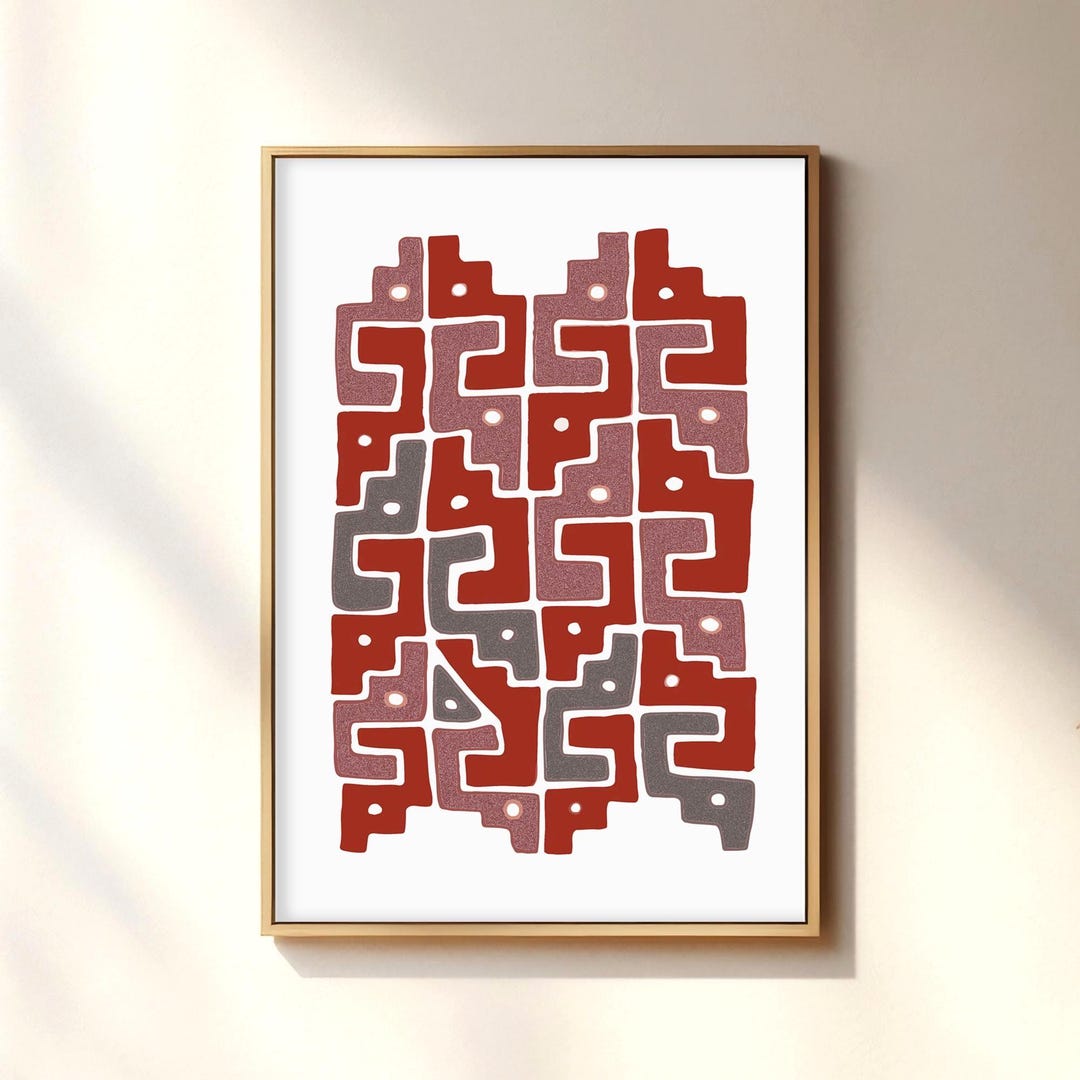Abstract Ancestral Peruvian Shapes Poster, Andean Inspired Print ...