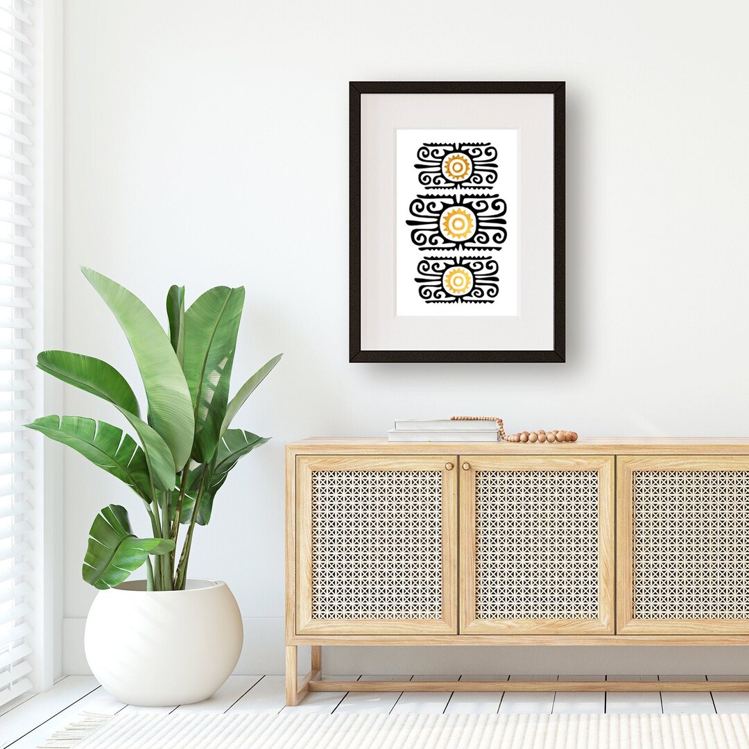 Colombian Folk Art Painting Sun Artwork Original Gold Wall - Etsy