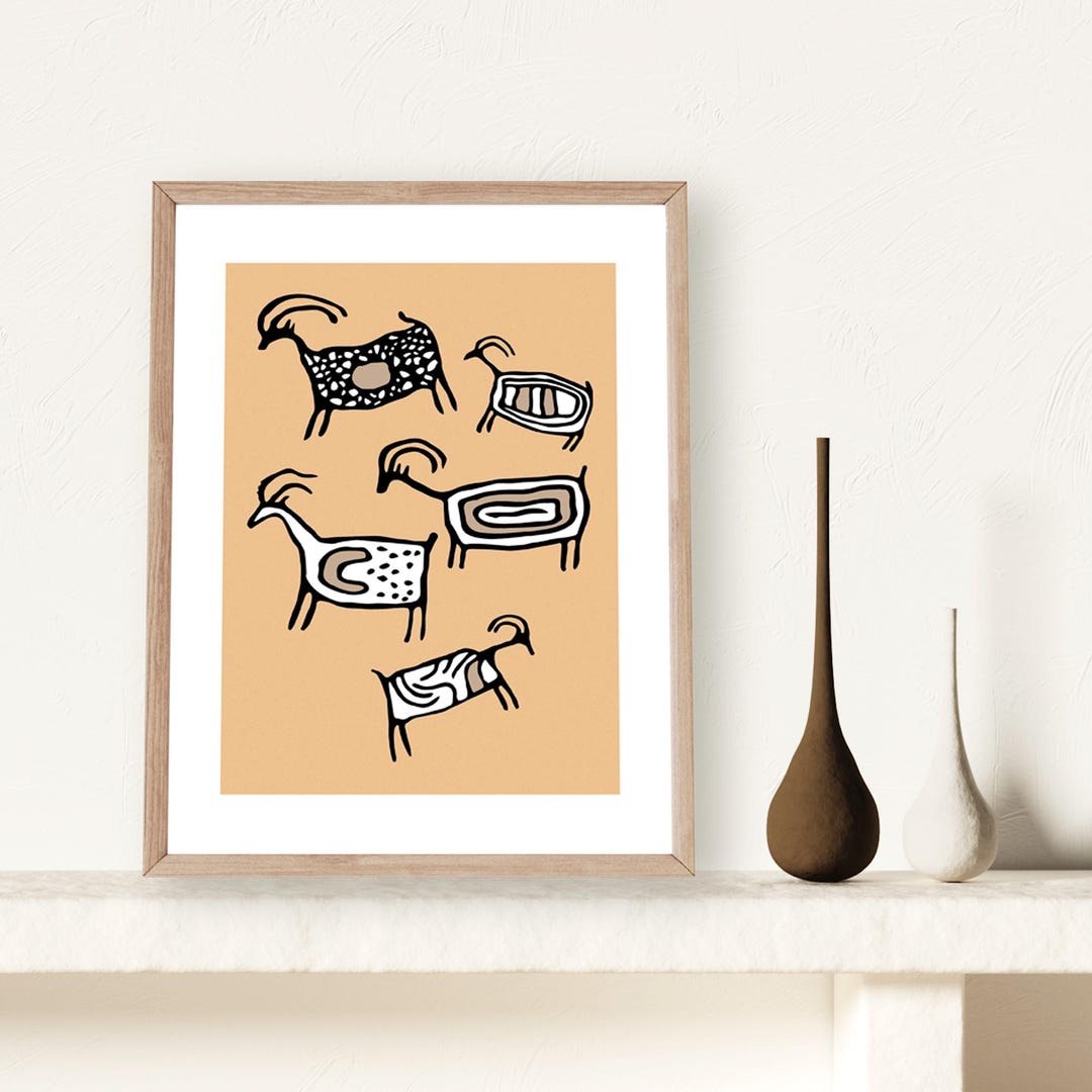 Goats Cave Art Print: California Native American Style (downloadable ...