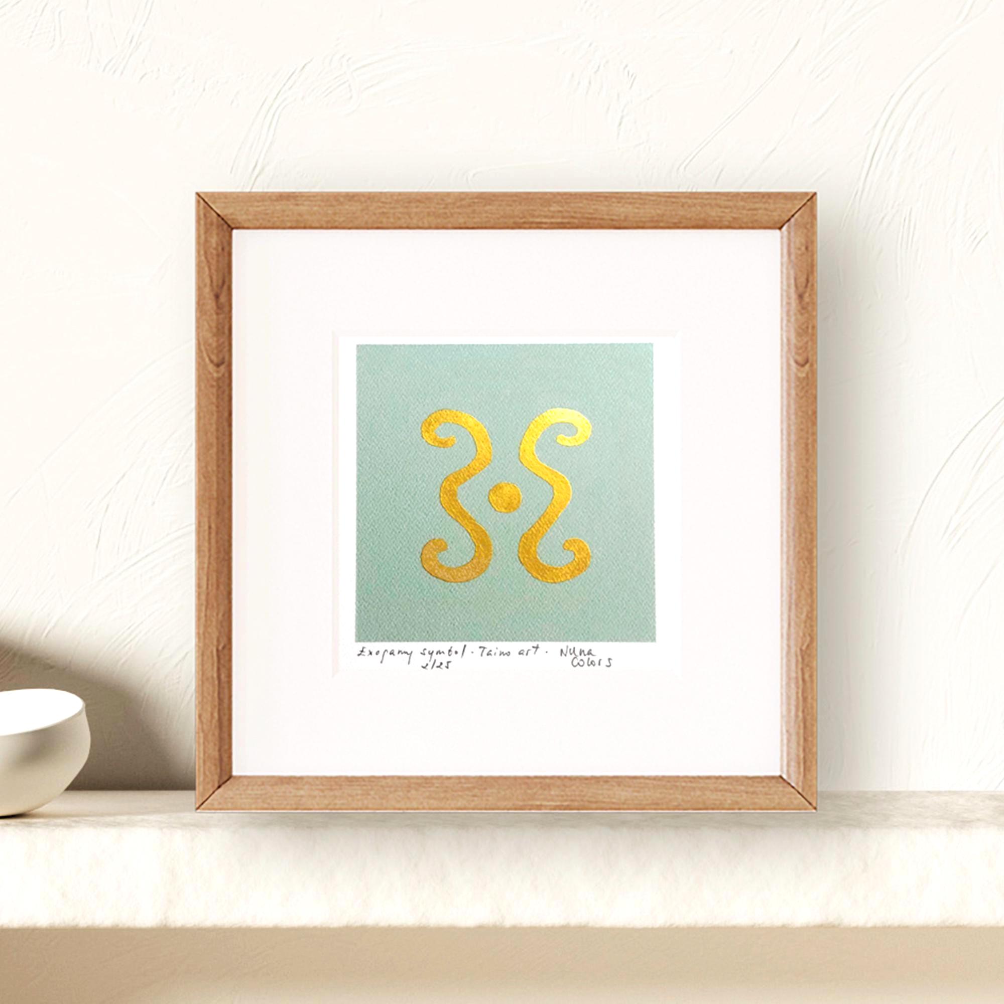 Gold Leaf Taino Symbol Art: Caribbean Indigenous Decor, 9x9 Inch - Etsy