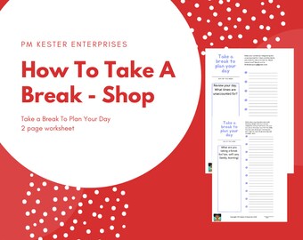 Productivity Worksheet for Finding Your Breaks: Time Management Tool ...