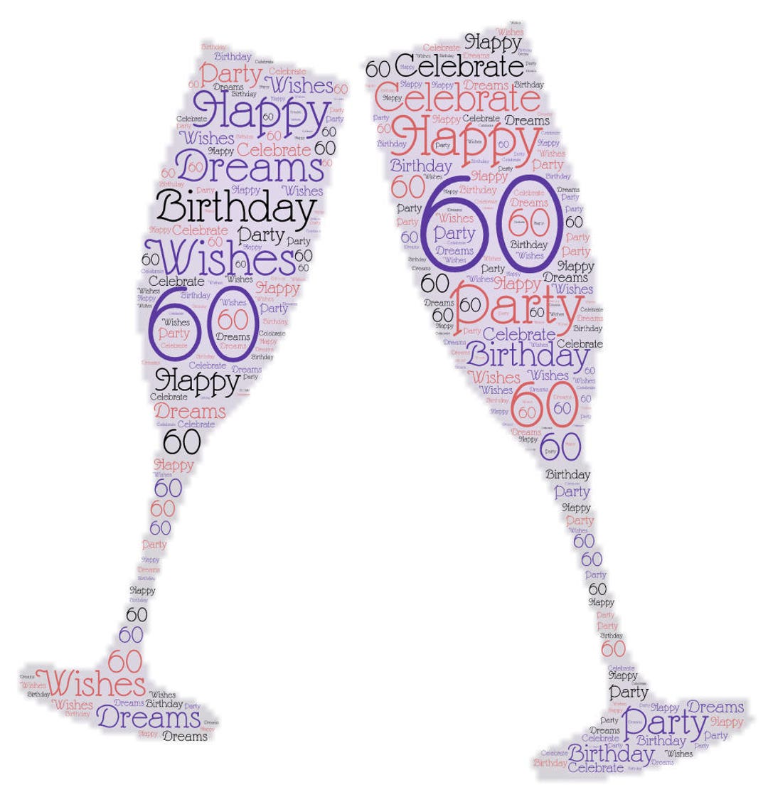 Happy 60th Birthday Celebrate Turning 60 With a Champagne Toast ...