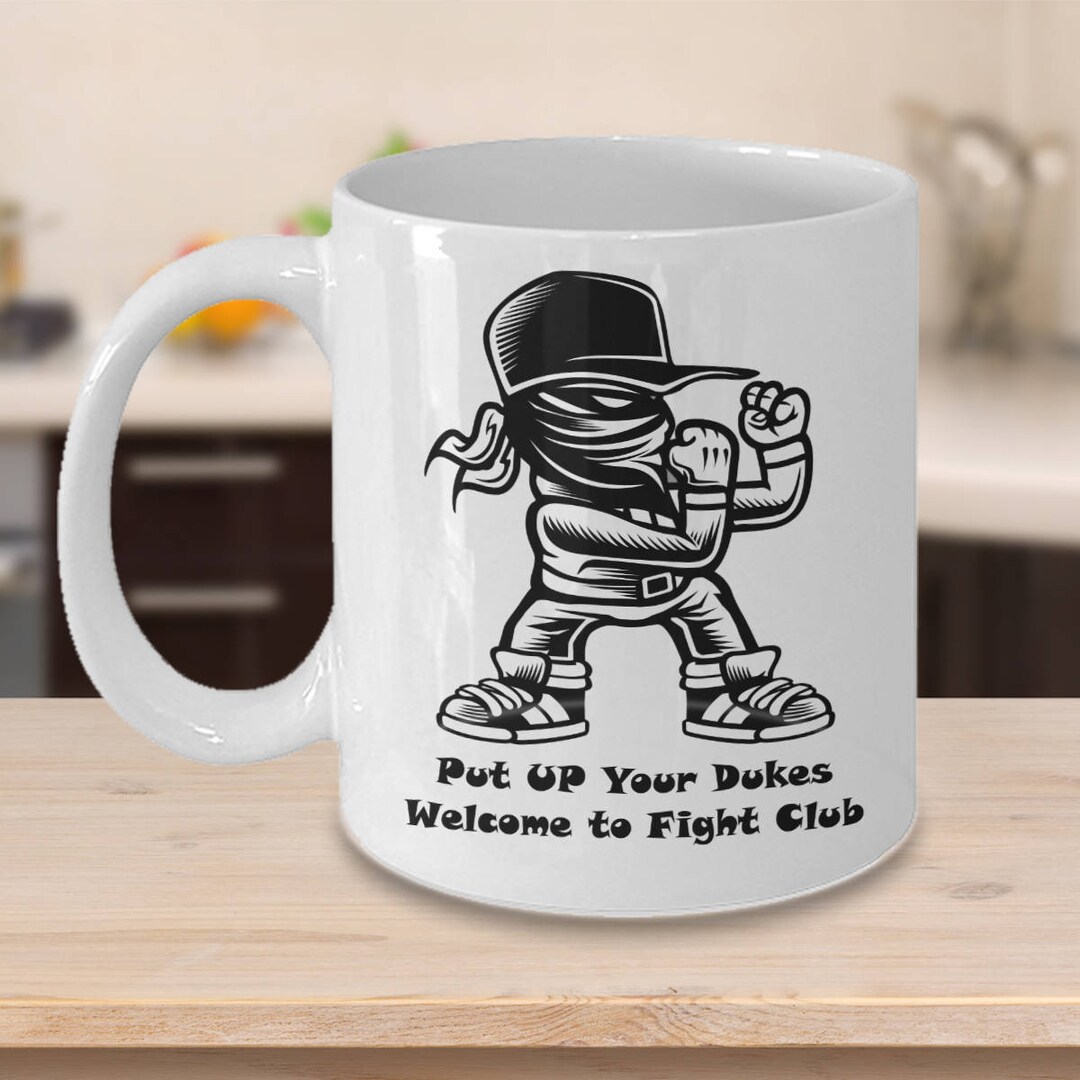 FIGHTER CARTOON Mug Funny Coffee Lover Fight Club MMA Boxer Bandit ...