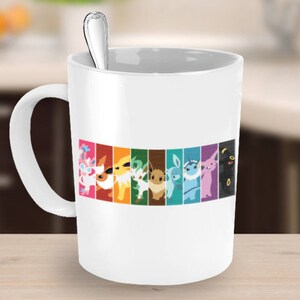 POKEMON EEVEE EVOLUTIONS Mug Eevee Leafeon Espeon Jolteon - Etsy