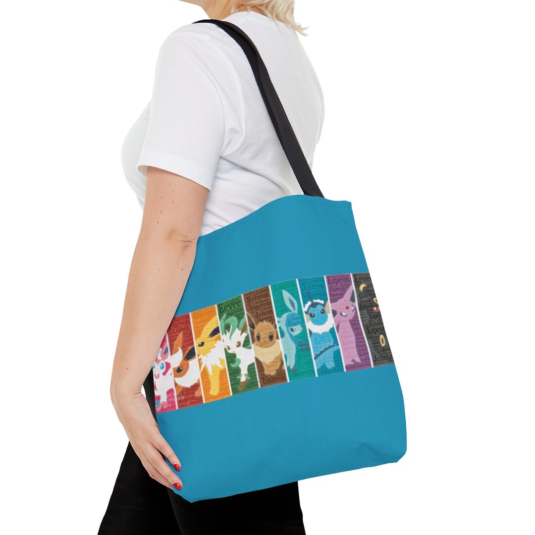 Rainbow Eevees Blue Laptop Bag Carryall Book Bag Durable Lightweight Tote Bag Sylveon Umbreon ...