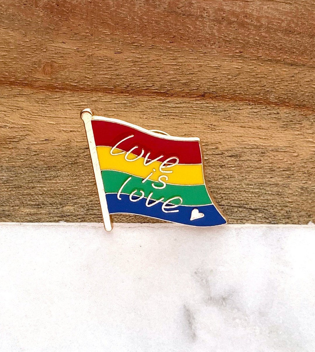 Enameled Rainbow Flag Pin, Pride Pin, Rainbow Flag Pin, Rainbow Pin - Etsy