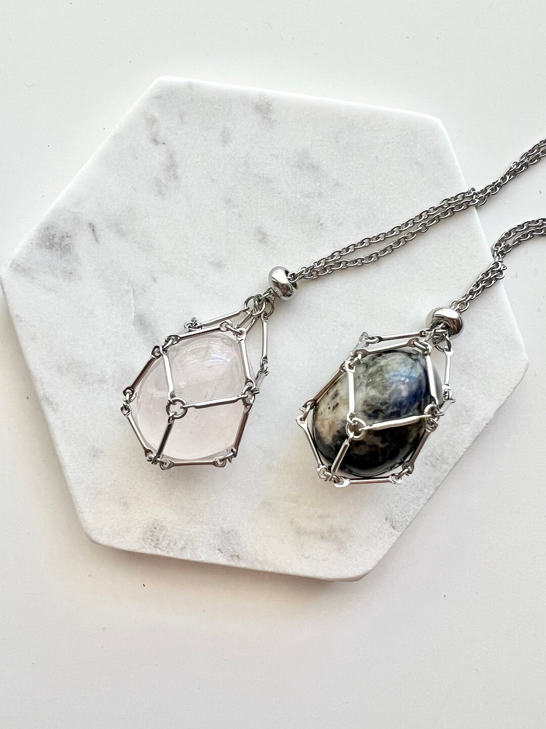 Titanium Steel Gem Holder Necklace , Titanium Steel Crystal Holder ...