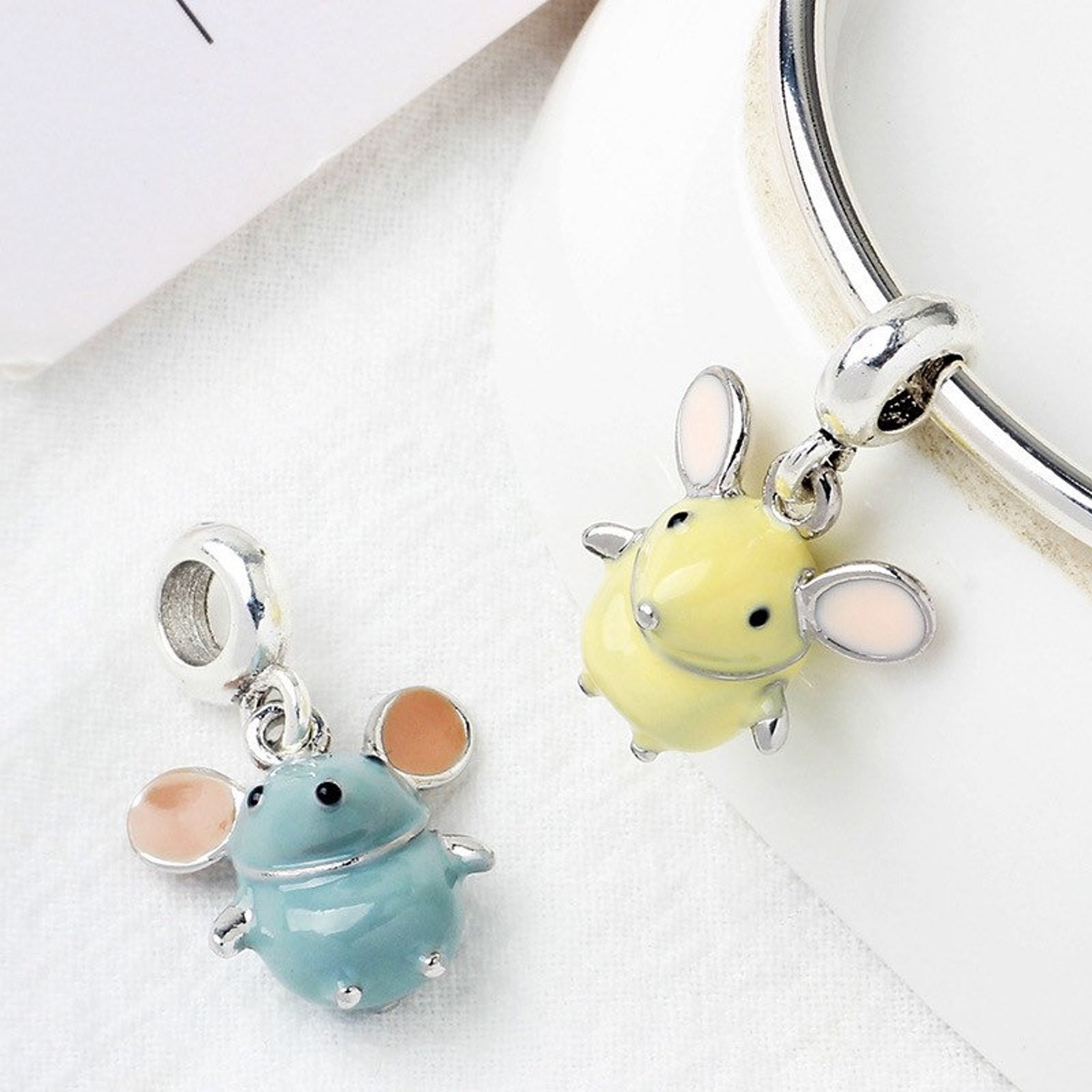 Cute Little Mouse Charm, Enamel Mouse Charm, Mouse Dangle Charm for ...