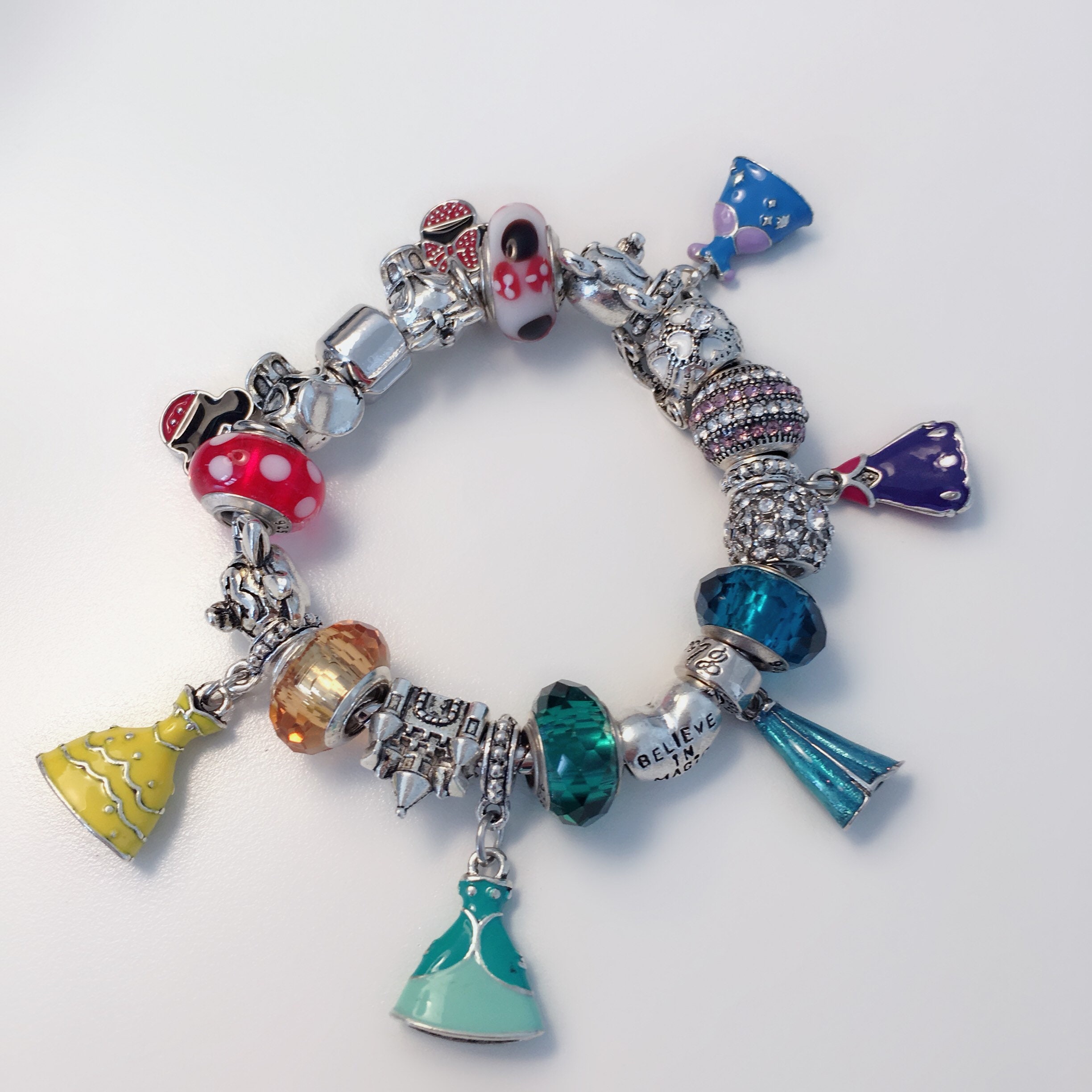 Custom Girl Size Princess Full Charm Bracelet Princess - Etsy