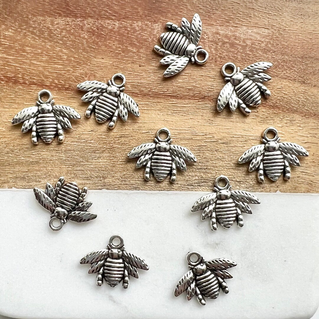 Bulk! 10 Pc Bee Charm Pendant, Bumble Bee Charm, Bee Charm, Bulk! Bee ...